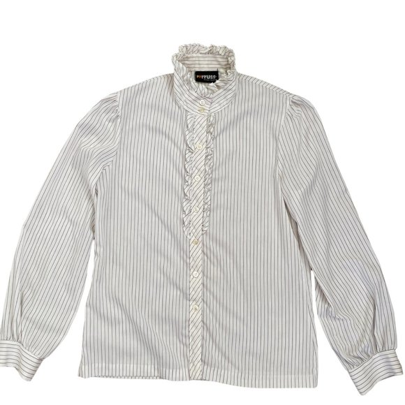 Russ Togs | Tops | Vintage Prairie Shirt Puffy Sleeve Ruffled Blouse By ...